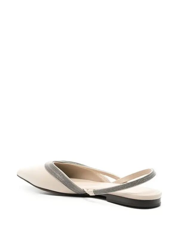Brunello Cucinelli Monili-embellished Slingback Ballerina Shoes