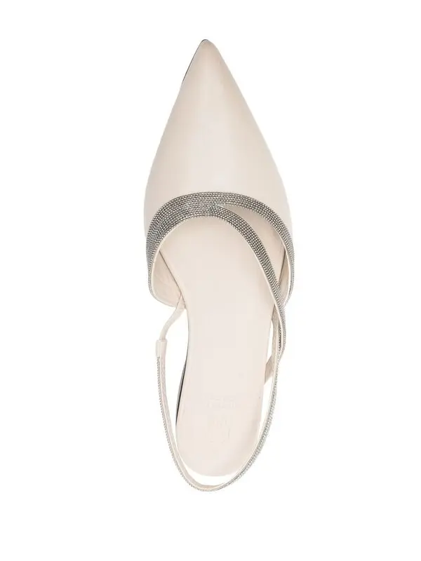 Brunello Cucinelli Monili-embellished Slingback Ballerina Shoes