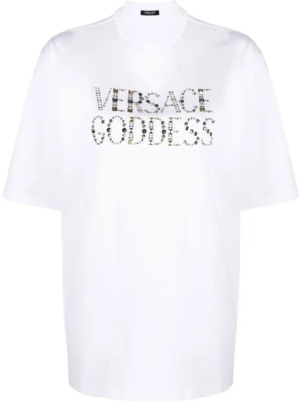 Versace Goddess-print T-shirt - White