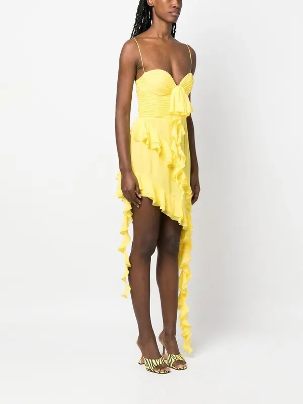 Alessandra Rich Strapless Ruffled Asymmetric Dress