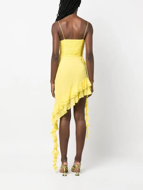 Alessandra Rich Strapless Ruffled Asymmetric Dress