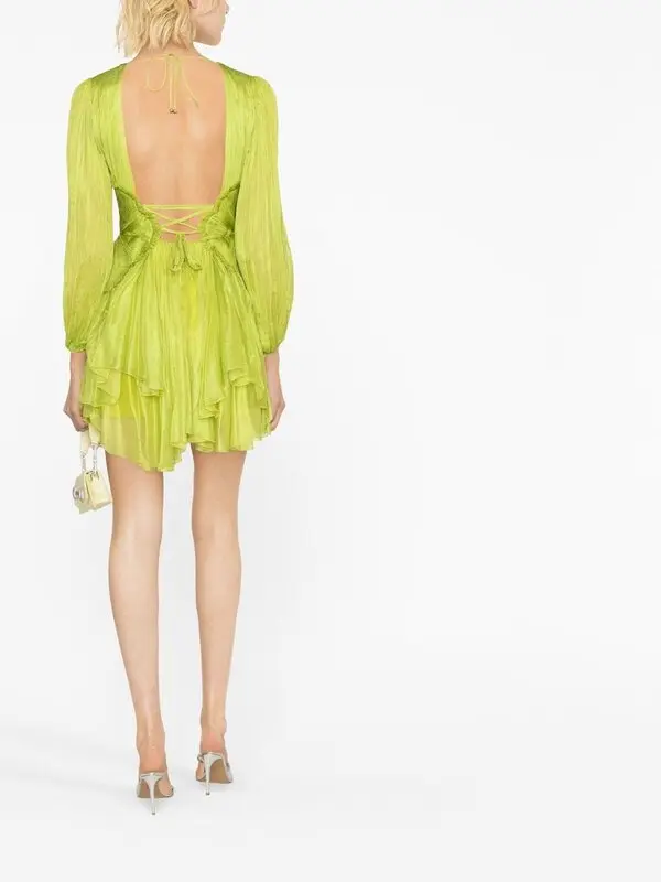 maria lucia hohan mini dress Maria Lucia Hohan Kira Ruffled Tulle Mini Dress - Gold
