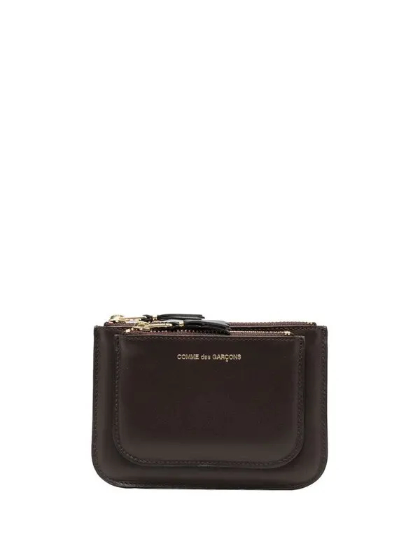 Comme Des Garçons Double-compartment Leather Wallet - Brown