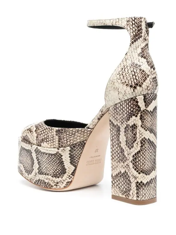 Paris Texas Snakeskin-effect 140mm Platform Pumps