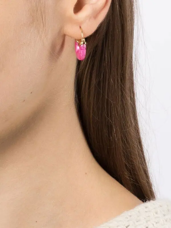 Anni Lu Stone-detail Hoop Earrings