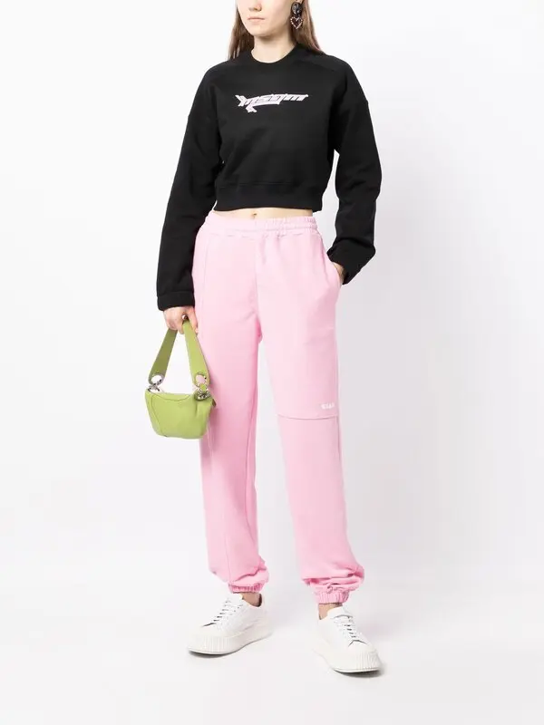 MSGM Logo-print Cropped Sweatshirt