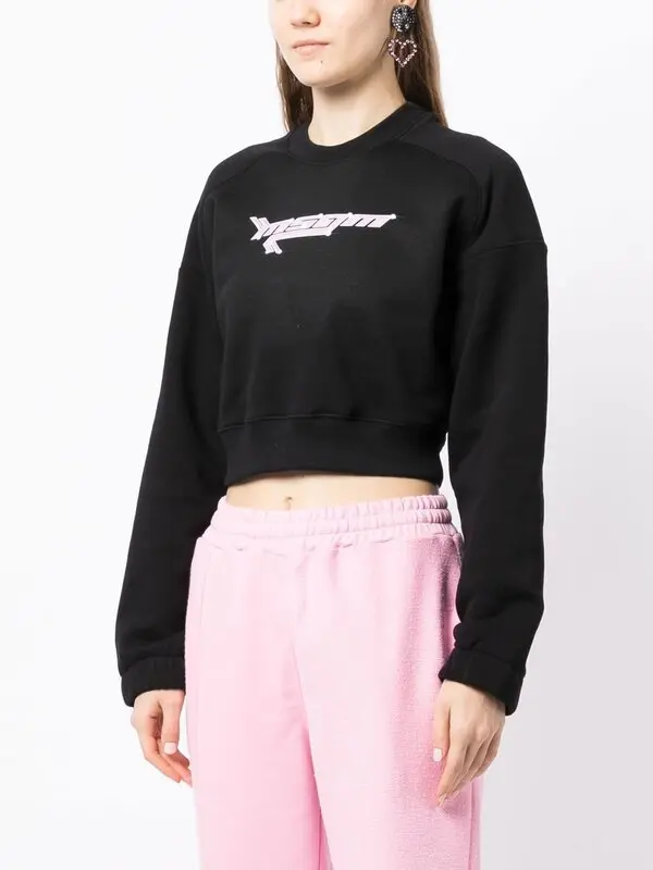 MSGM Logo-print Cropped Sweatshirt