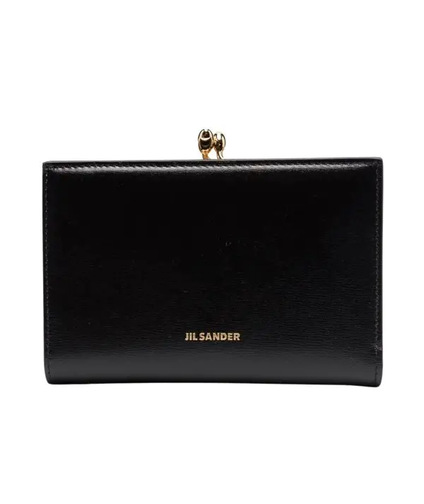 JIL SANDER Goji Logo Clasp Wallet - Black