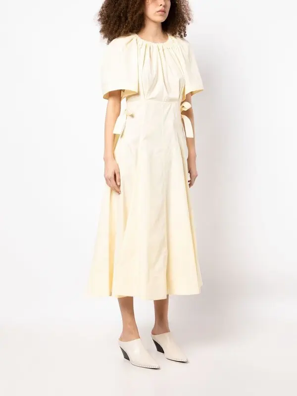 3.1 Phillip Lim Ruched Short-sleeved Midi Dress - Neutrals