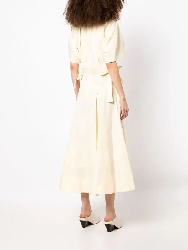 3.1 Phillip Lim Ruched Short-sleeved Midi Dress - Neutrals