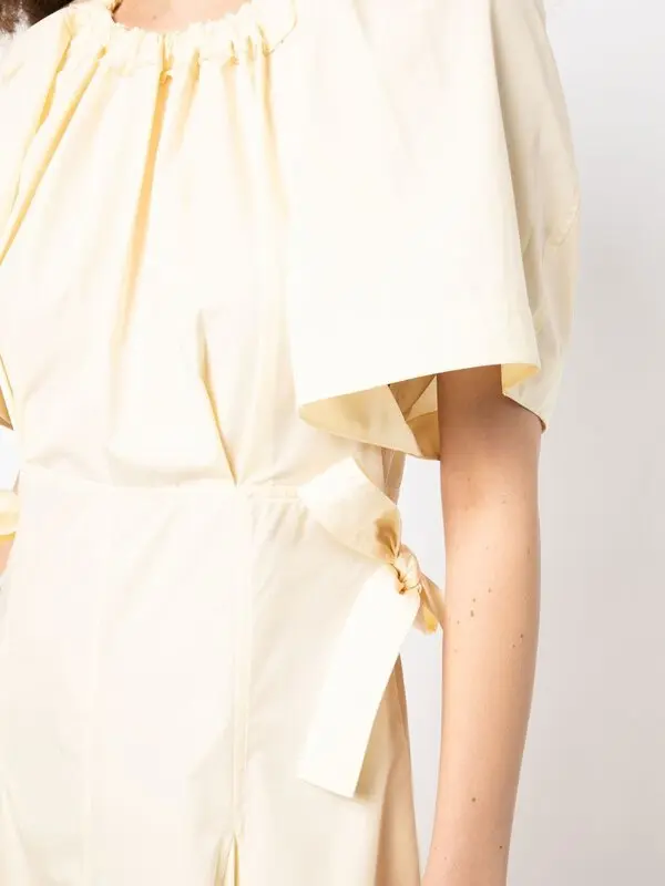 3.1 Phillip Lim Ruched Short-sleeved Midi Dress - Neutrals
