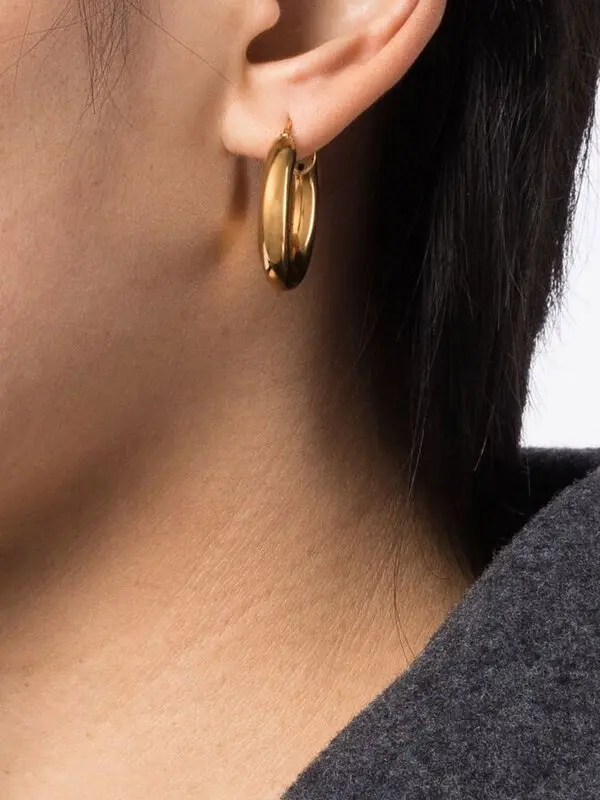 JIL SANDER Medium Hoop Earrings - Gold