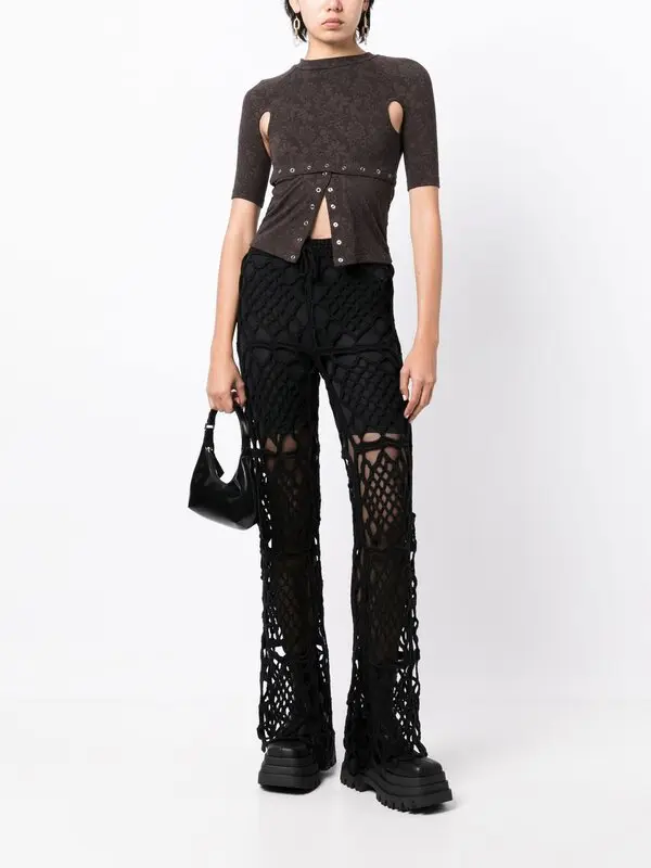 Anna Sui Layered Macramé Trousers