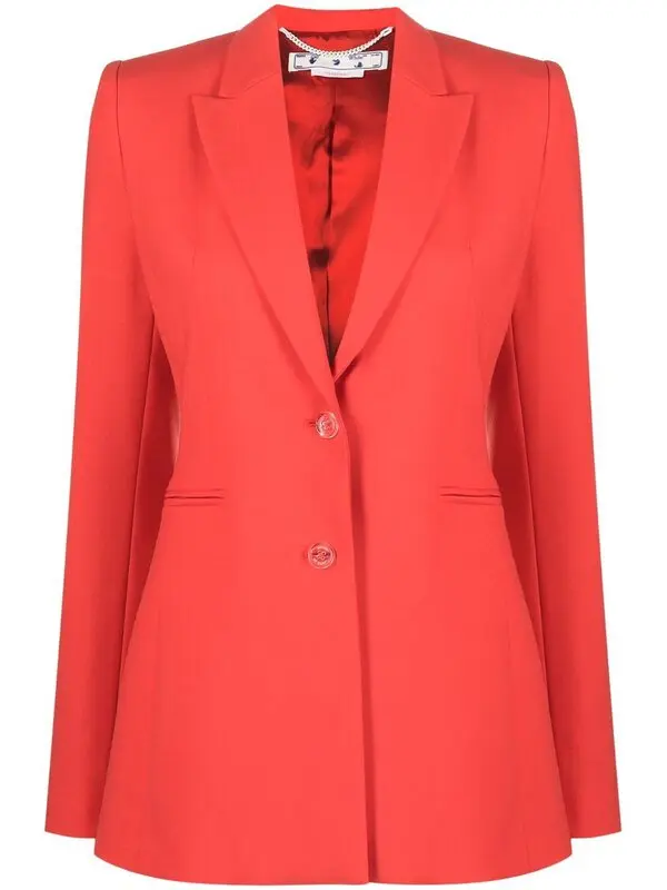 Off-White Notch-lapel Buttoned Blazer