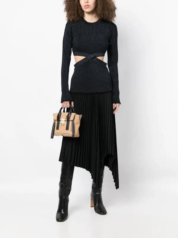 3.1 Phillip Lim Lurex Cut-out Knitted Top
