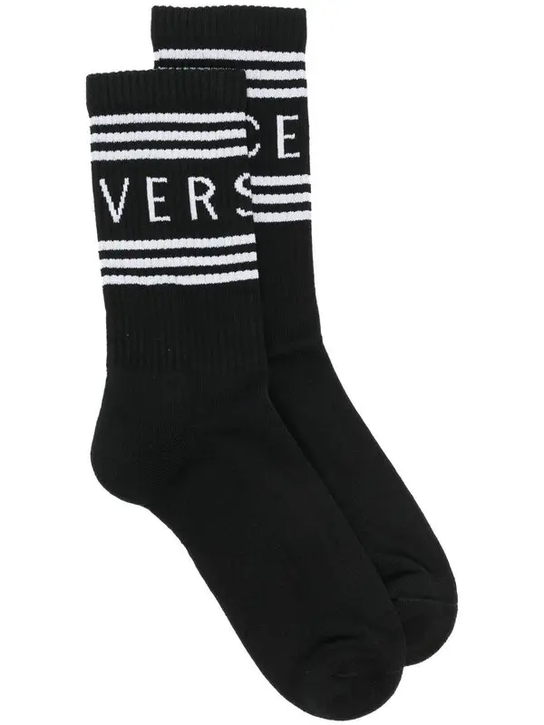 Versace 90s Logo Socks - Black