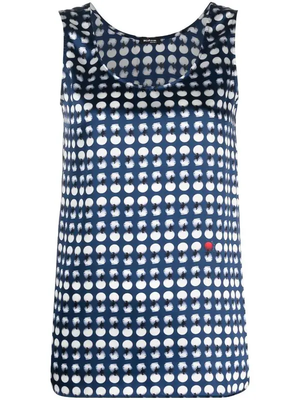 Kiton Polka-dot Silk Top