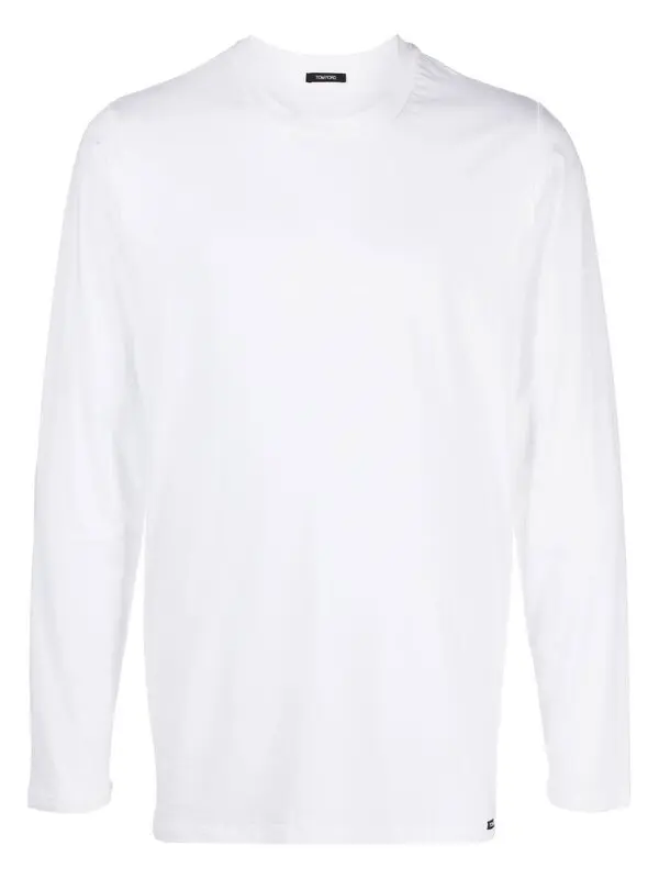 TOM FORD Logo-patch Detail Long-sleeved T-shirt - White