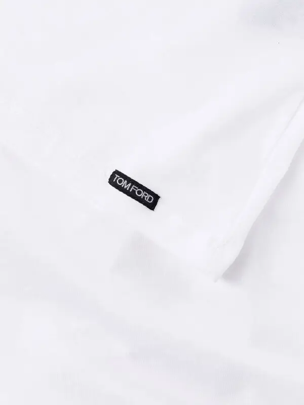 TOM FORD Logo-patch Detail Long-sleeved T-shirt - White