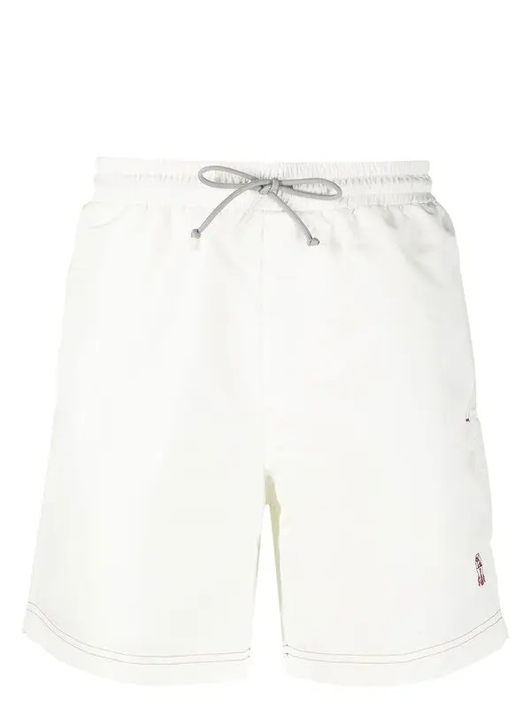 Brunello Cucinelli Logo Embroidered Swim Shorts