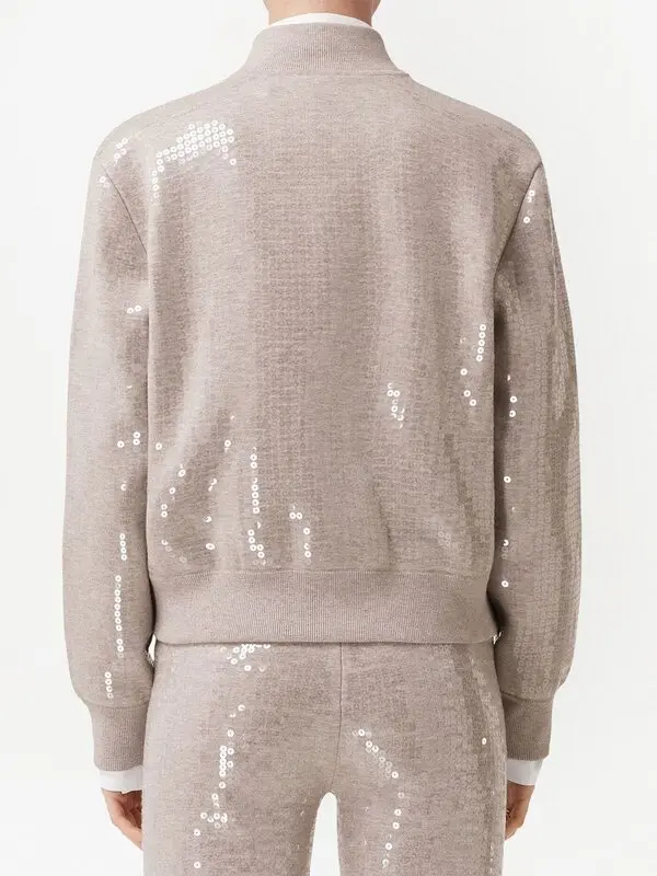 Burberry Sequinned Bomber Jacket - Neutrals