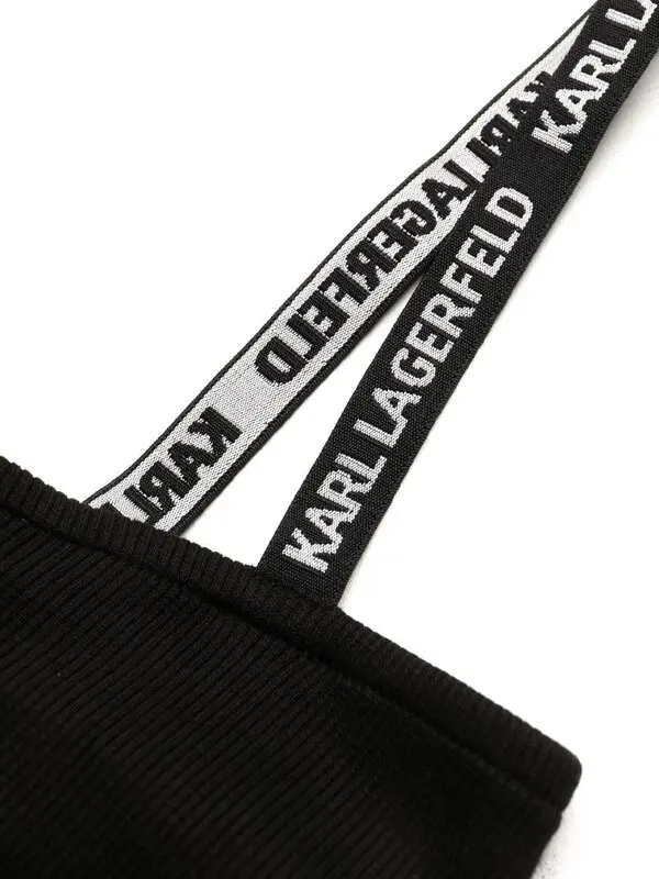 Karl Lagerfeld Ribbed Logo-strap Bandeau Bra
