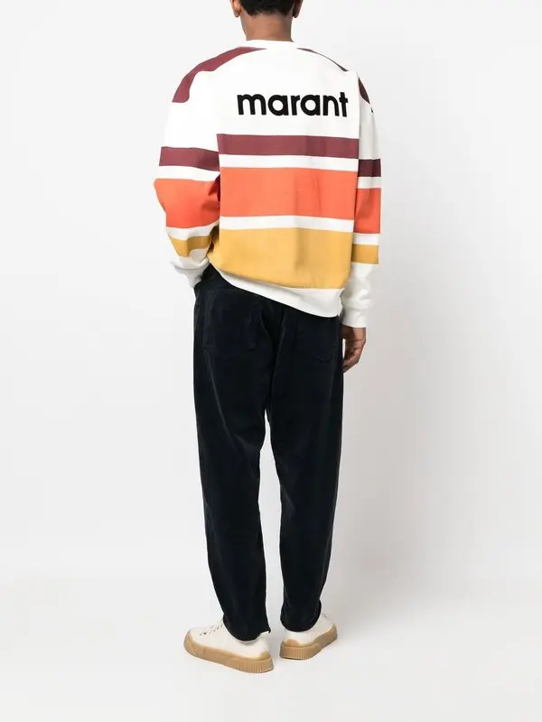 MARANT Meyoan Logo-print Striped Sweatshirt - Neutrals