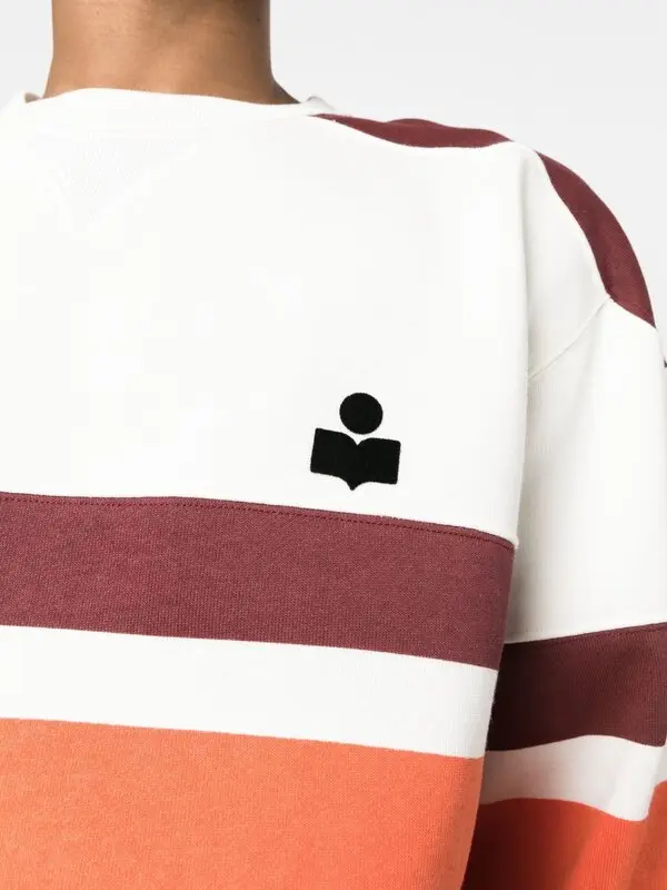 MARANT Meyoan Logo-print Striped Sweatshirt - Neutrals
