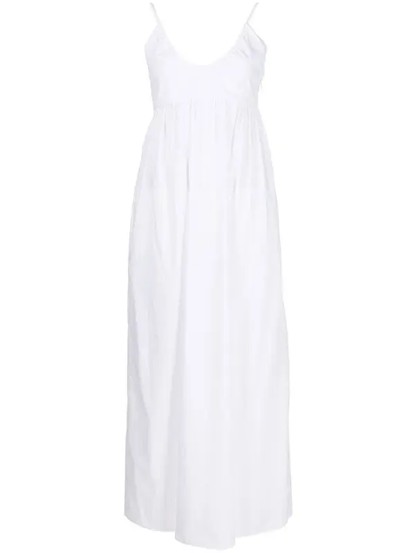 BIRD & KNOLL Ruffled Cotton Maxi Dress