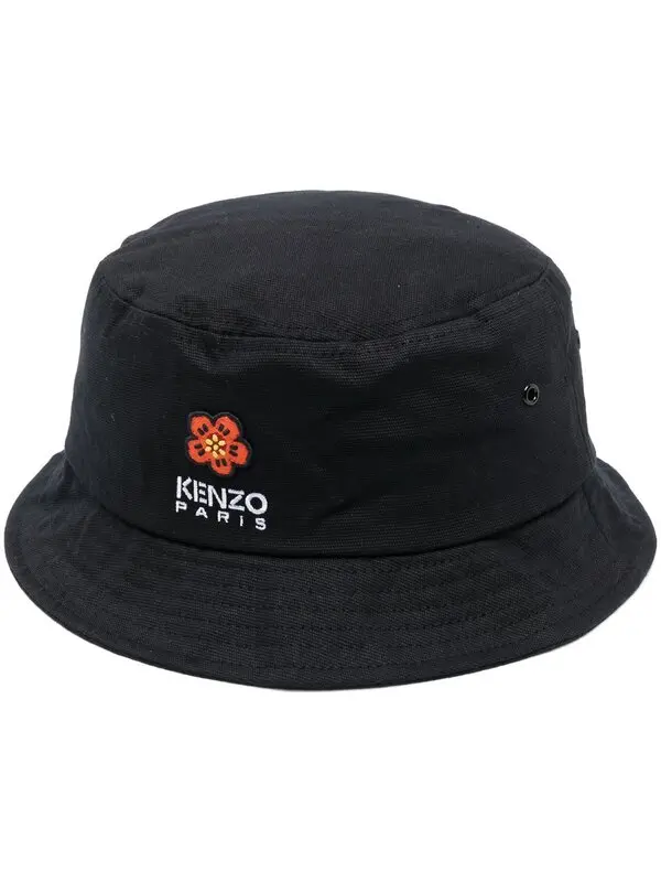 Kenzo Embroidered-logo Bucket Hat - Black
