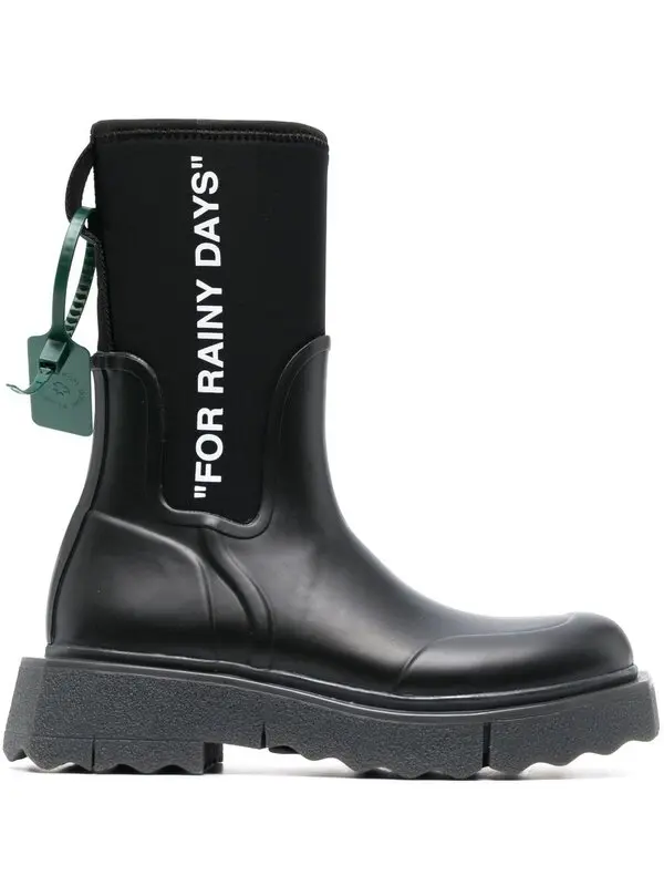 Off-White Rubber Rain Boots - Black
