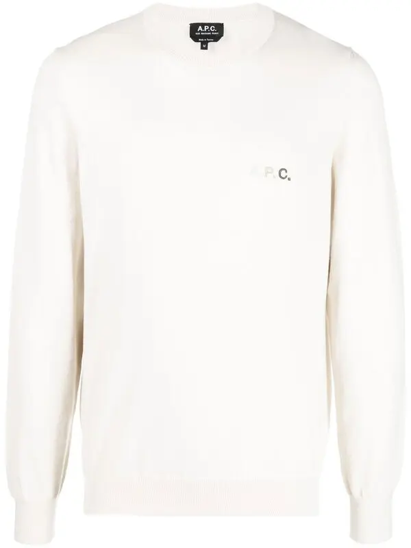A.p.c. Logo-embroidered Cotton Sweater