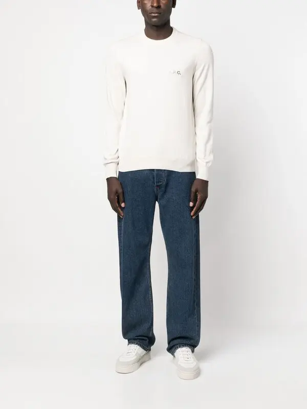 A.p.c. Logo-embroidered Cotton Sweater
