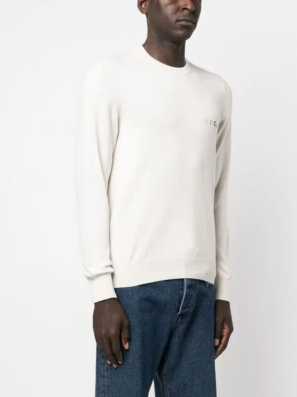 A.p.c. Logo-embroidered Cotton Sweater