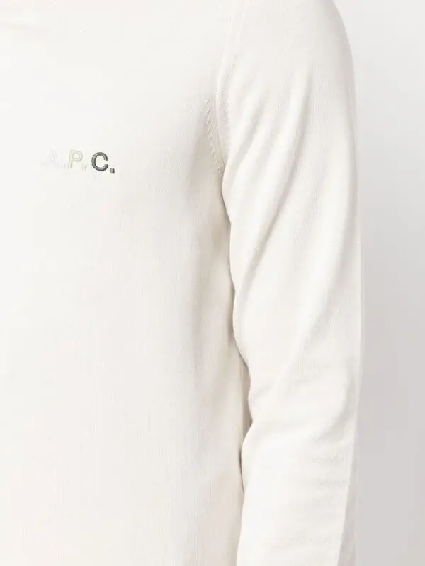 A.p.c. Logo-embroidered Cotton Sweater