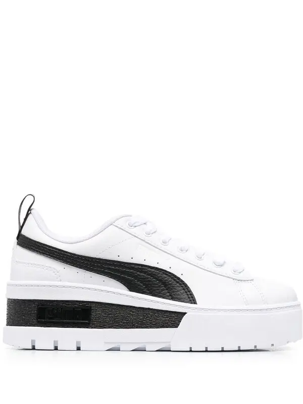 PUMA Colour-block Leather Sneakers - White