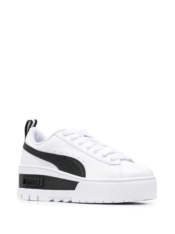 PUMA Colour-block Leather Sneakers - White