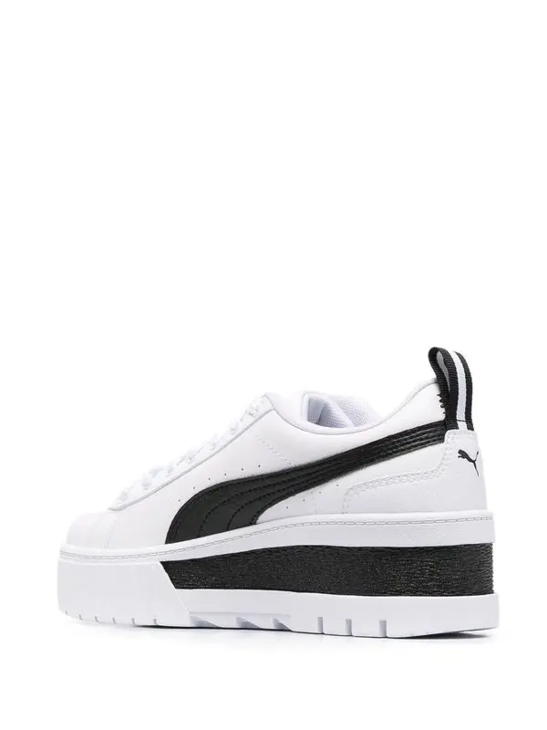 PUMA Colour-block Leather Sneakers - White