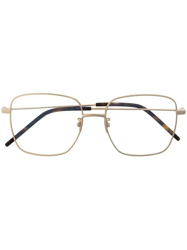 Saint Laurent Sl314 Square-frame Glasses - Gold