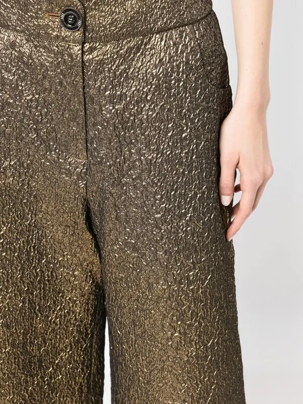 Shiatzy Chen Genisis Metallic Textured Trousers - Gold