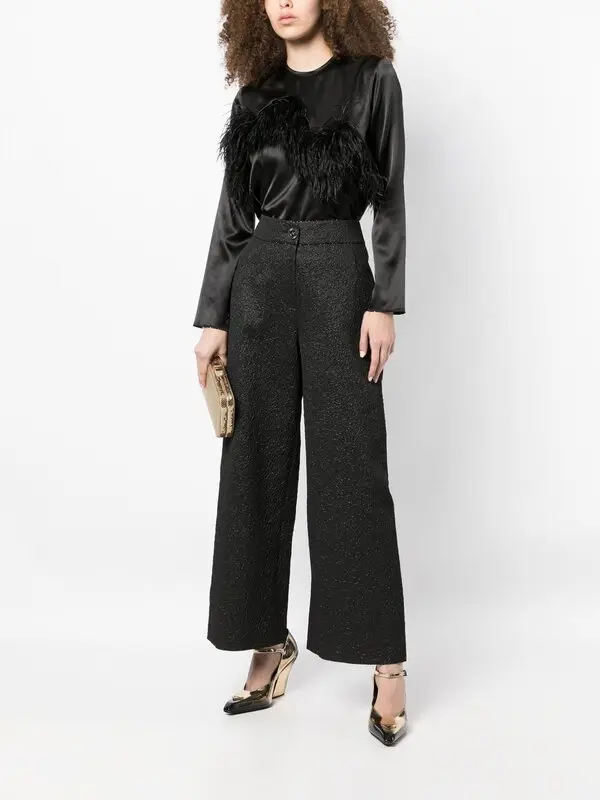 Shiatzy Chen Textured Wide Leg Trousers - White