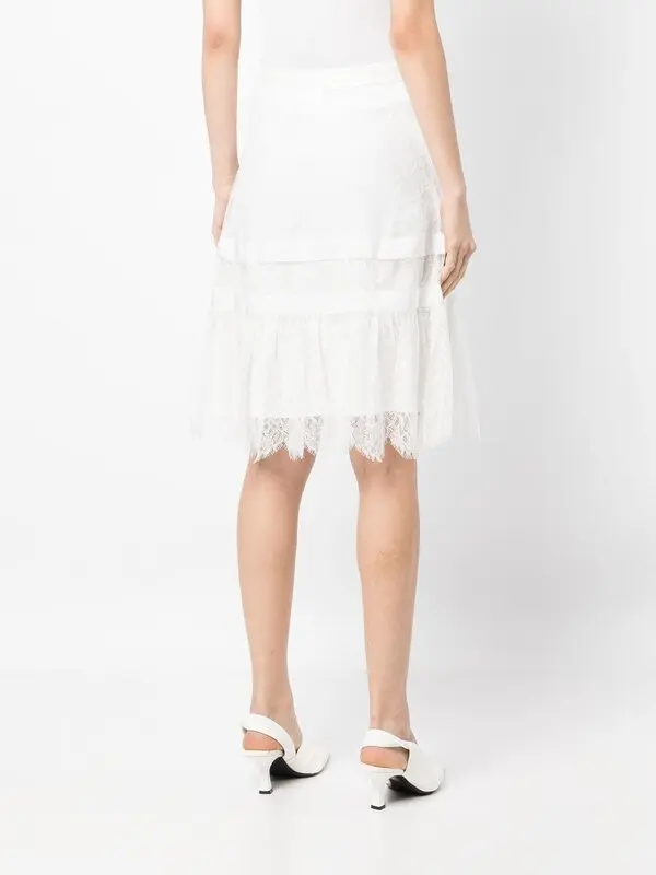 Shiatzy Chen Lace Knee-length Skirt - White