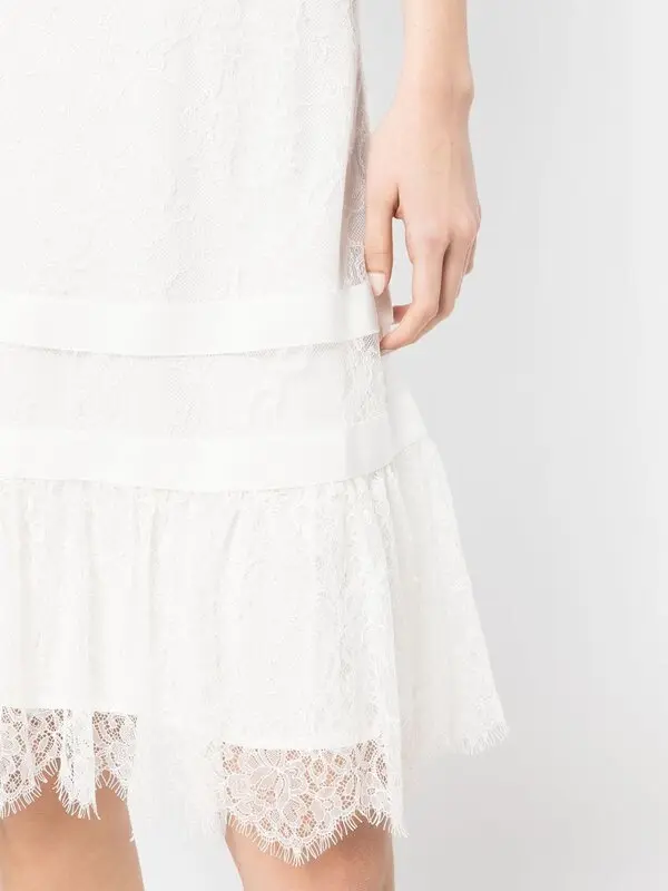 Shiatzy Chen Lace Knee-length Skirt - White