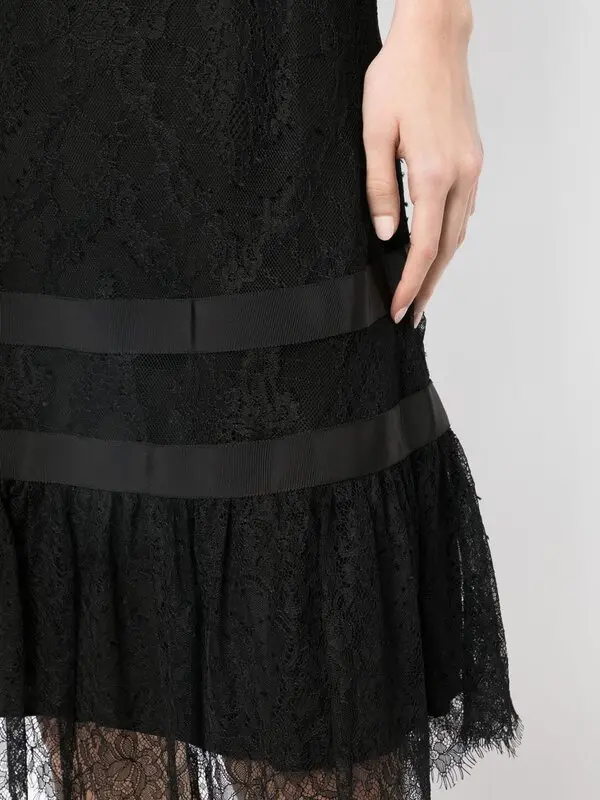 Shiatzy Chen Lace Knee-length A-line Skirt - Black