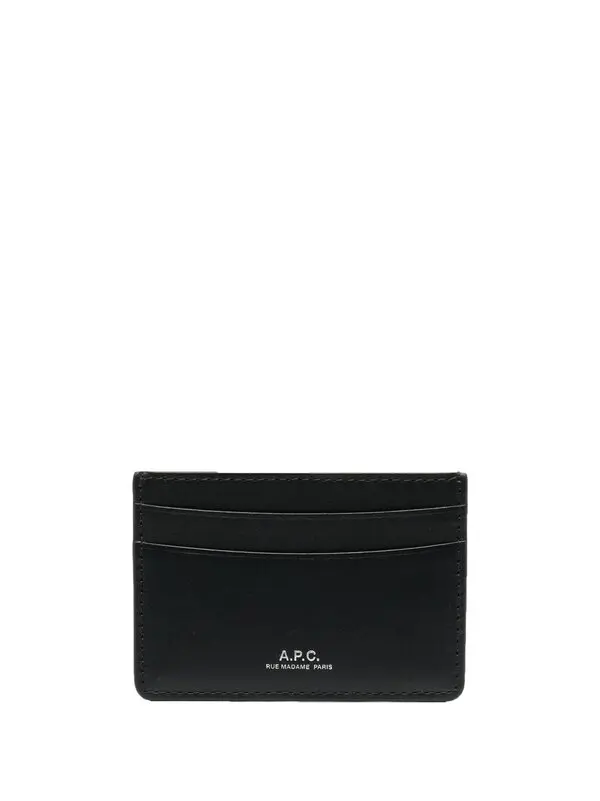 A.p.c. André Embossed Logo Cardholder - Black
