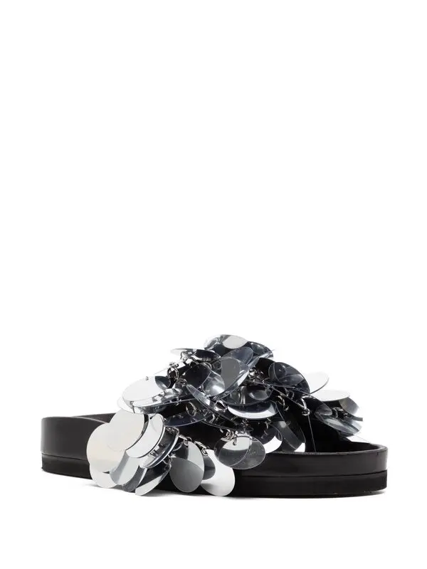Rabanne Sparkle Disc Sandals - Silver