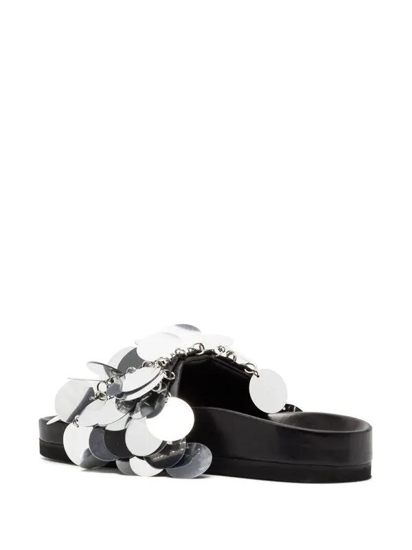 Rabanne Sparkle Disc Sandals - Silver