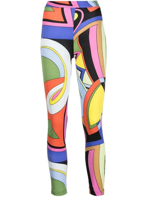 Moschino Abstract-print High-waist Leggings