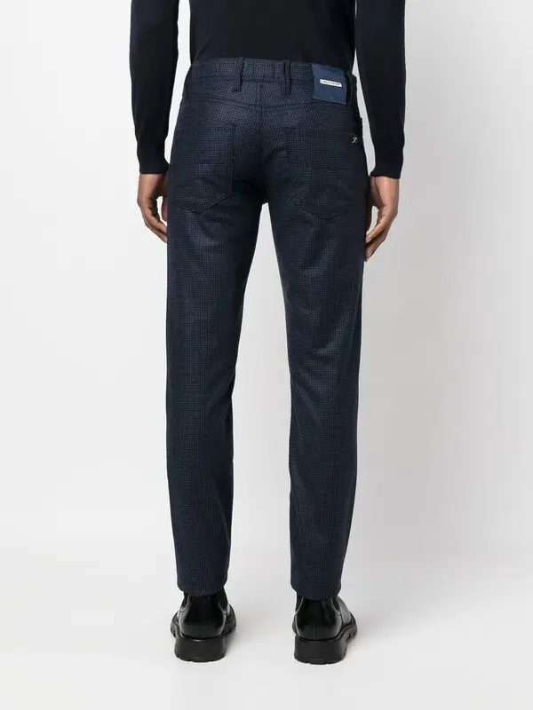 TRAMAROSSA Checked Straight-leg Trousers - Blue