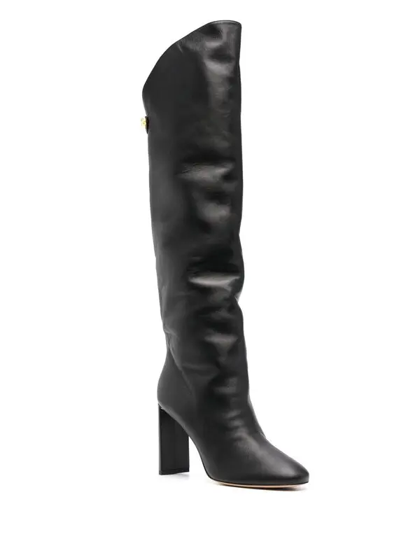 MAISON SKORPIOS 100mm Clip-fastening Long Boots - Black